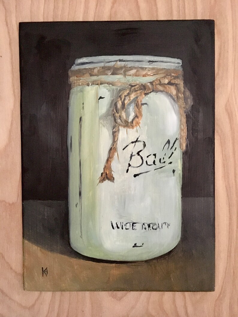 Ball Canning Jar Realism Still Life Small Oil Painting - Etsy