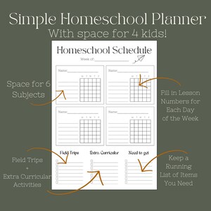 Simple Homeschool Planner, Homeschool Schedule, Curriculum Tracker ...
