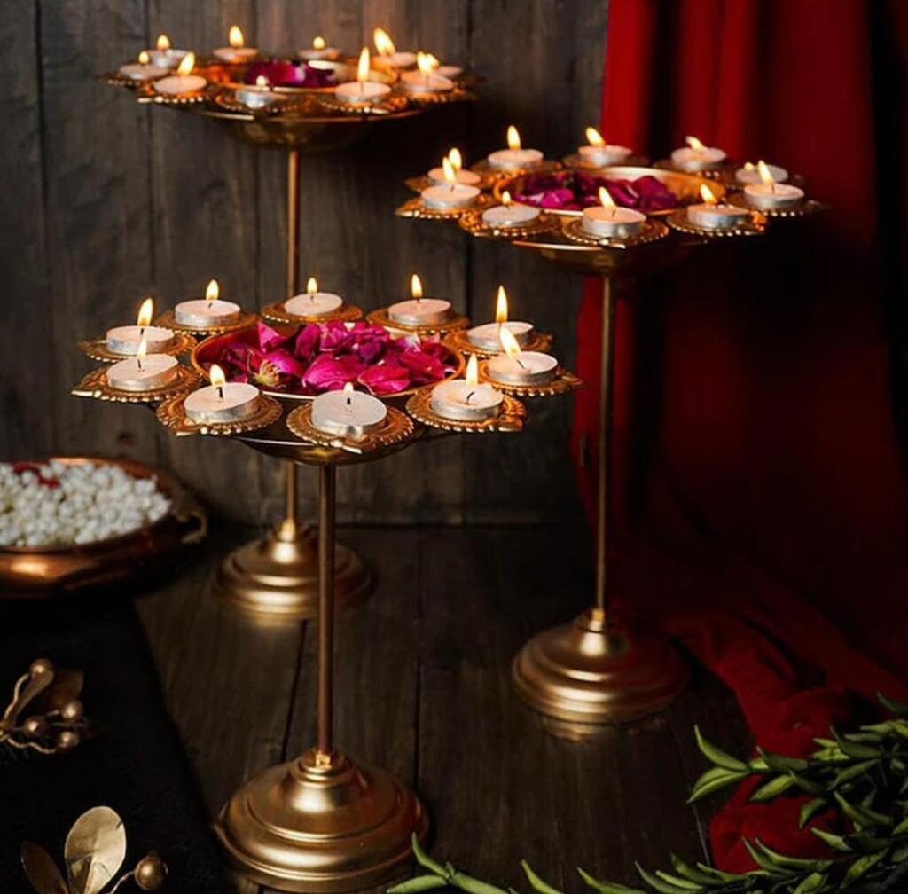 Diya Urli Stand Event/wedding/diwali/christmas Decoration Set of Three ...