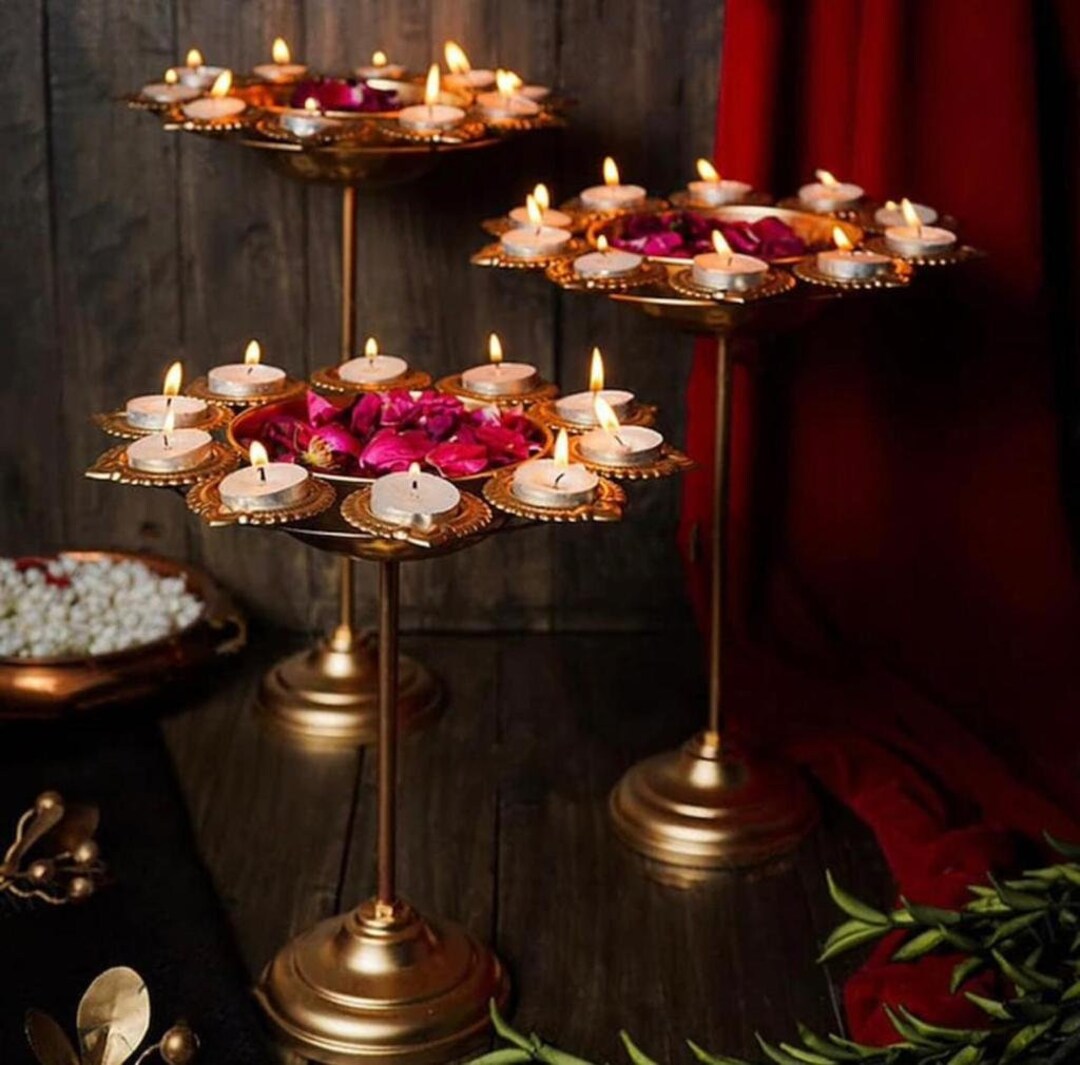 Diya Urli Stand Event/wedding/diwali/christmas Decoration Set of Three ...