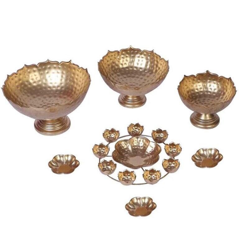 Taj Urli Bowl Set, Taj Urli With Stand, Urli With Bowl, Set of 7 Peaces ...