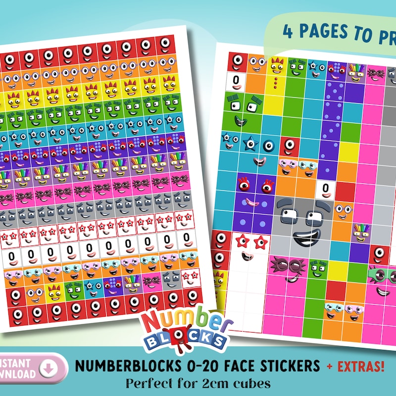 Numberblocks Stickers 1 100 - Etsy