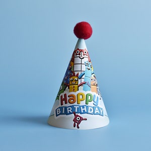 NUMBERBLOCKS Birthday Hats - Digital Printable - Numberblocks Birthday ...