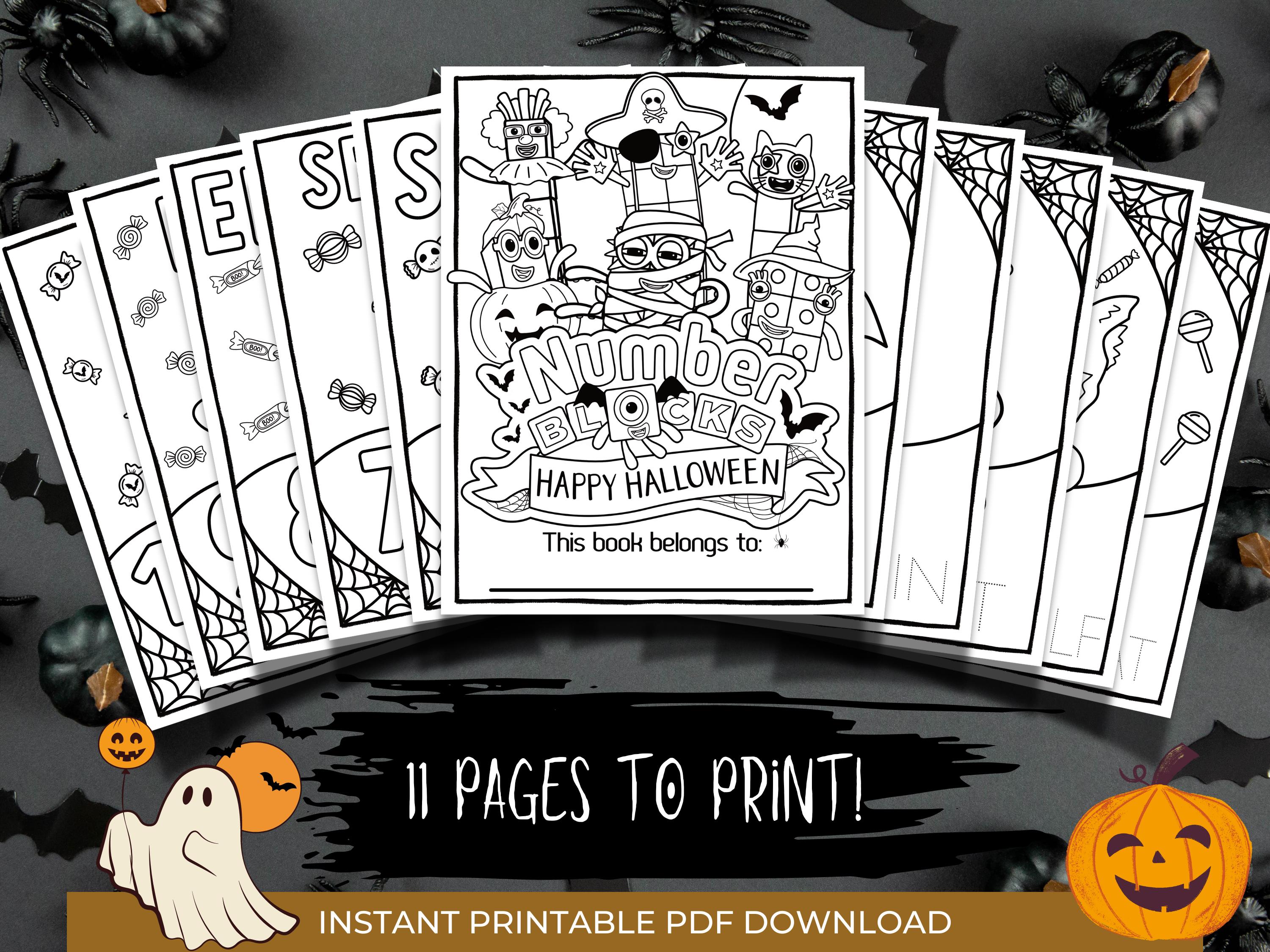Numberblocks HALLOWEEN Colouring Pages - Digital Printable - 11 Pages ...