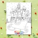 Numberblocks Christmas Colouring Page Digital Printable Winter Sleigh ...