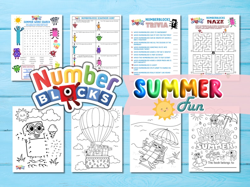 NUMBERBLOCKS Activity Book - PDF Book - 11 Pages - Colouring Pages ...