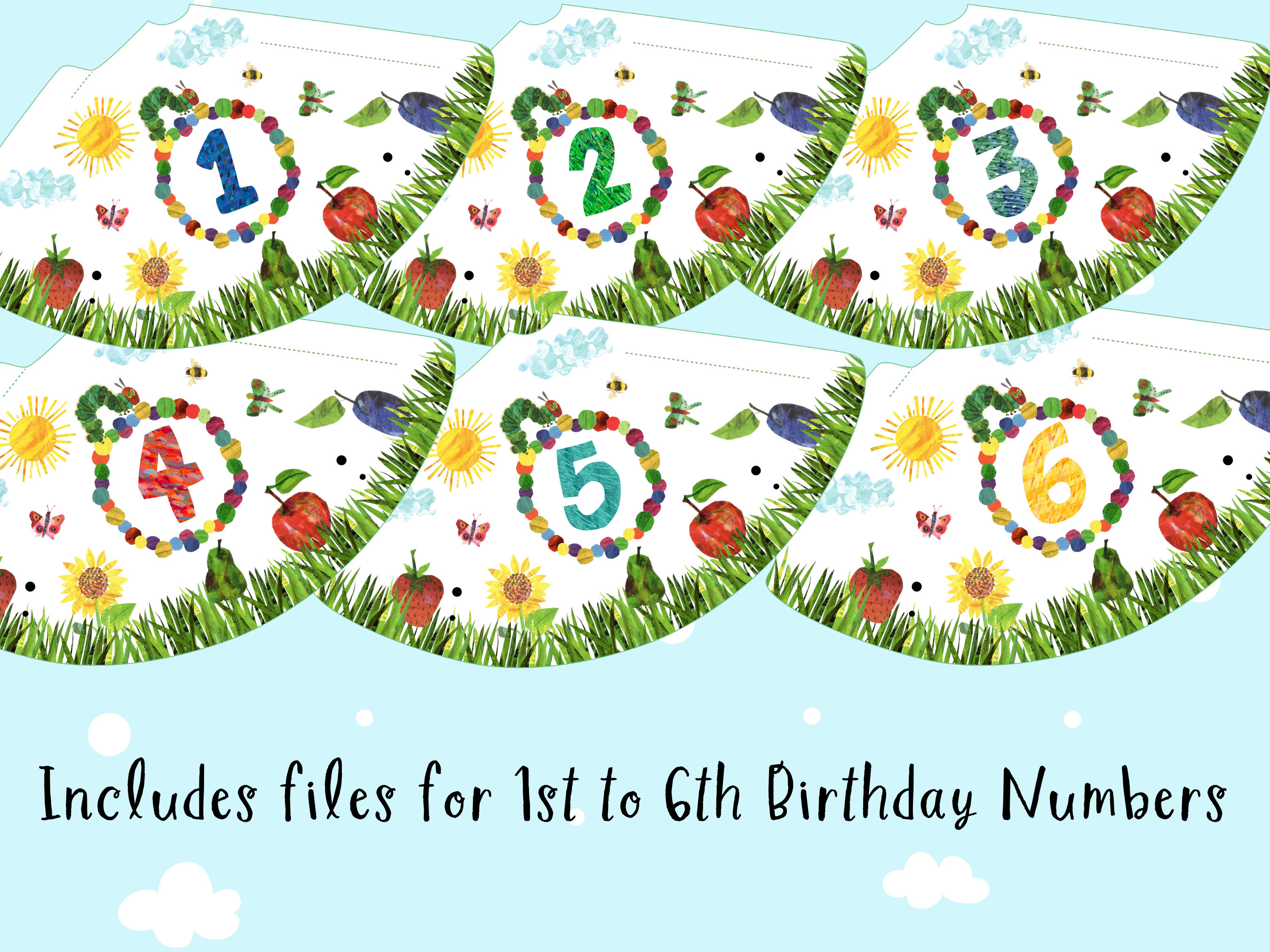 Very Hungry Caterpillar Birthday Hats Printable Hats Hungry Caterpillar ...