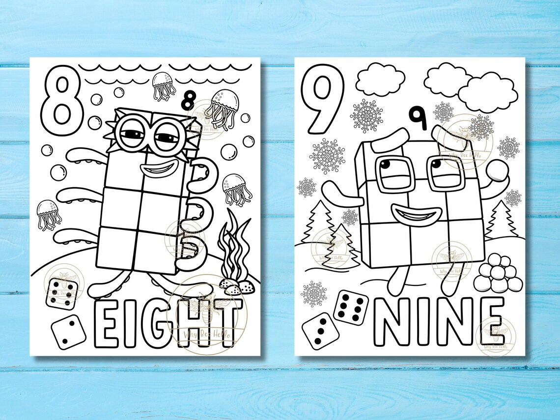 Numberblocks Colouring Book Digital Printable 11 Pages 4 Pages of ...