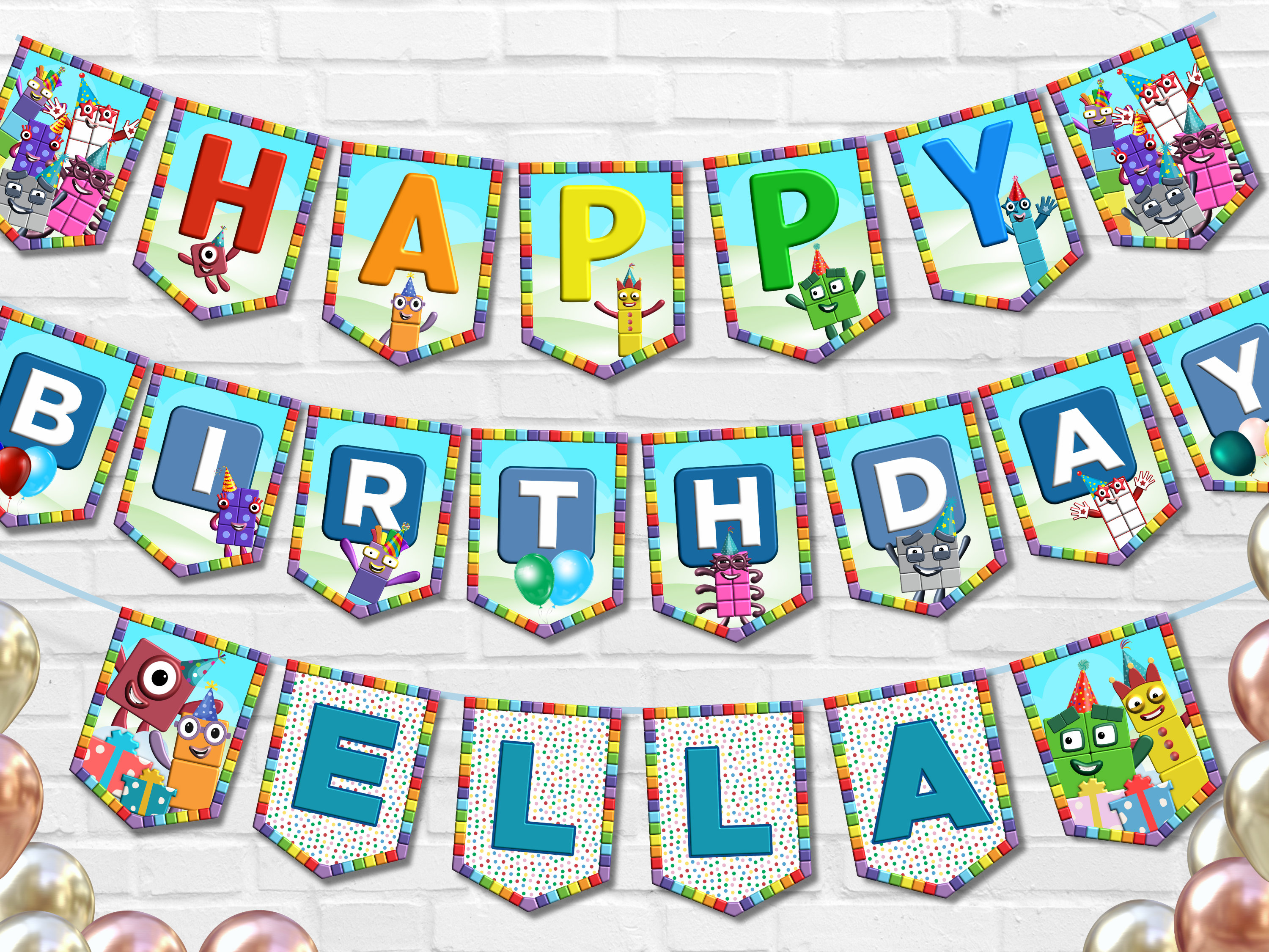 Numberblocks Birthday Banner: Printable Party Decor (digital Download ...