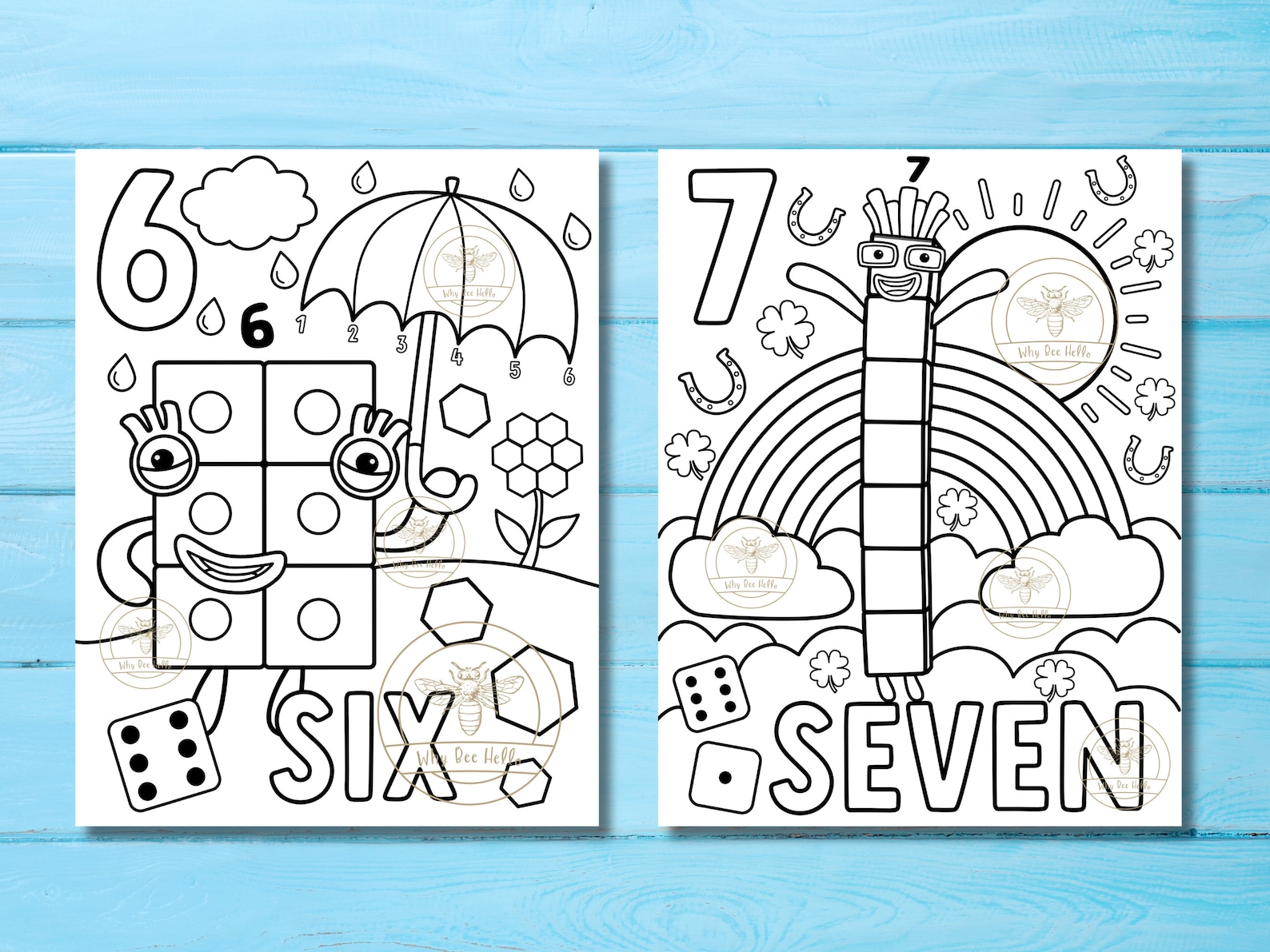 Numberblocks Colouring Book Digital Printable 11 Pages 4 Pages of ...