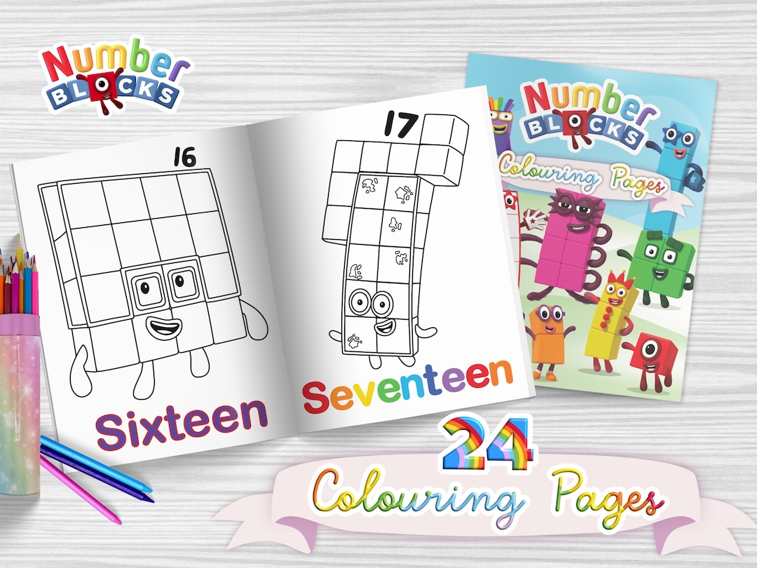 Numberblocks 1-20 Colouring Pages - Digital Printable - 24 PAGES -PLUS ...