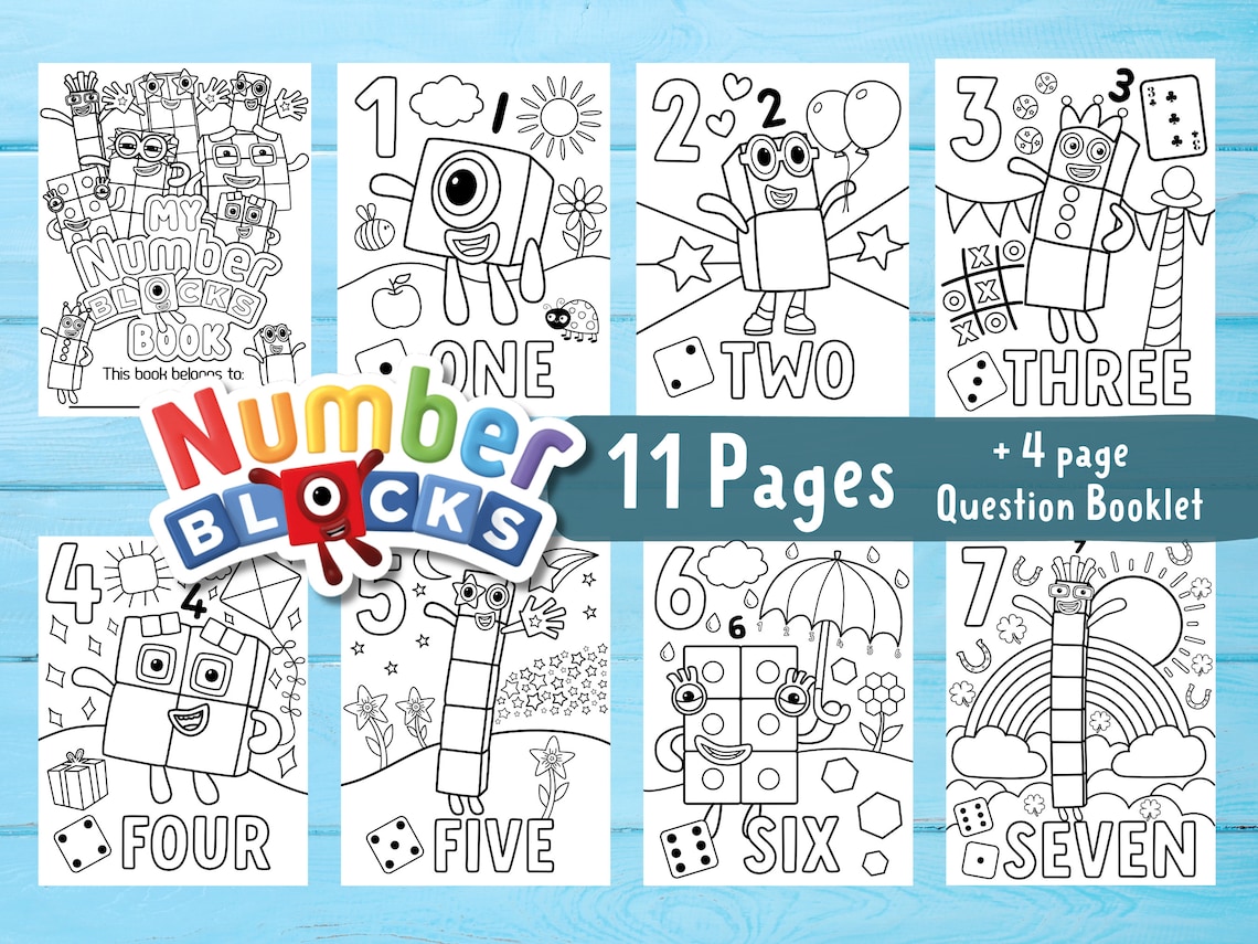 Numberblocks Colouring Book Digital Printable 11 Pages 4 Pages of ...