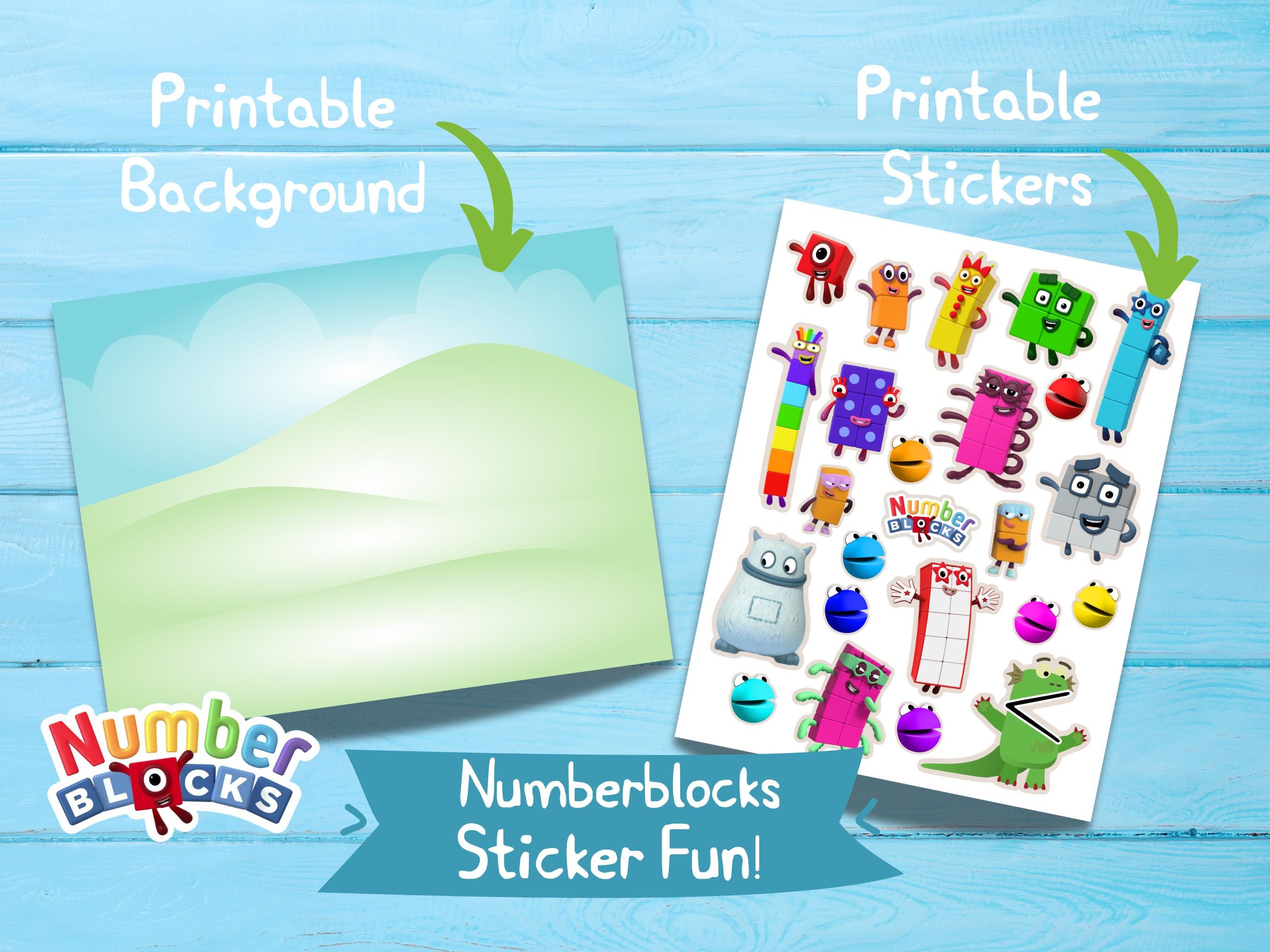 NUMBERBLOCKS Printable Stickers With Background - Numbers 1-10 Plus ...