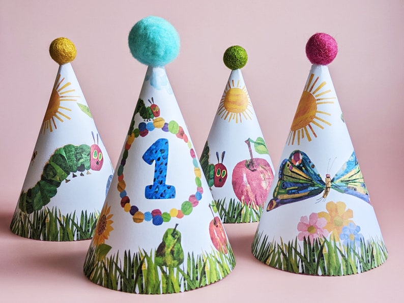 Very Hungry Caterpillar Birthday Party Hats: Ages 1-6 (printable PDF ...