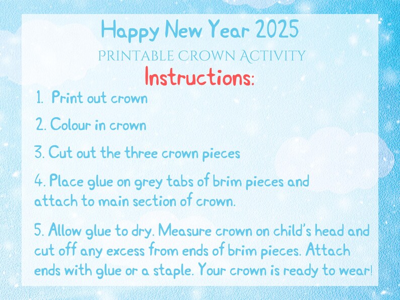 Numberblocks New Year 2025 Printable Crown Digital Printable ...