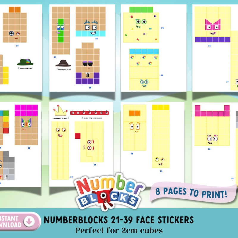 Numberblocks Stickers 1 100 - Etsy