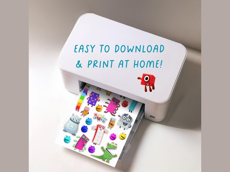 Numberblocks Printable Stickers: Numbers 1-10, Blockzilla (digital ...
