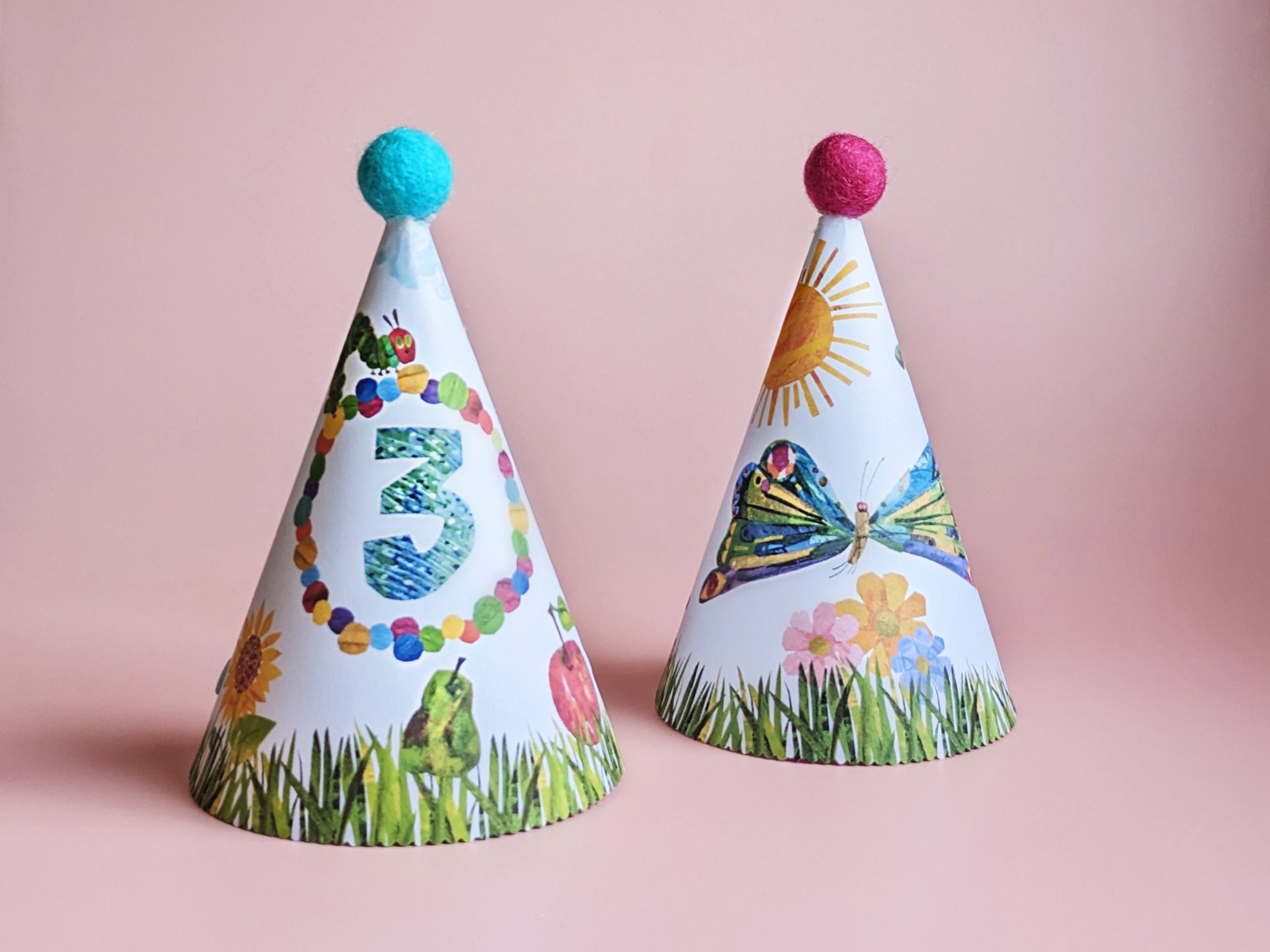 Very Hungry Caterpillar Birthday Hats Printable Hats Hungry Caterpillar ...