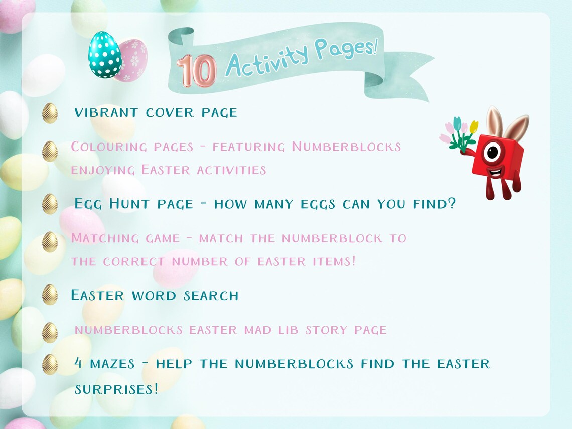Numberblocks EASTER Activity Printable Booklet - PDF Printable - 11 ...