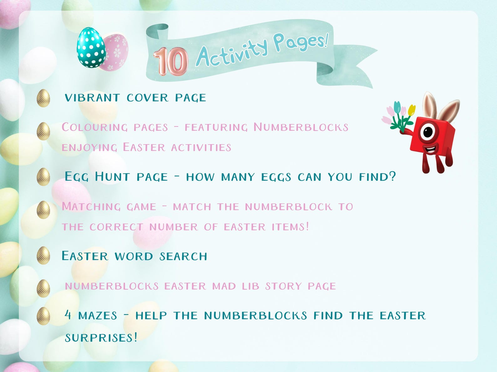 Numberblocks EASTER Activity Printable Booklet - PDF Printable - 11 ...
