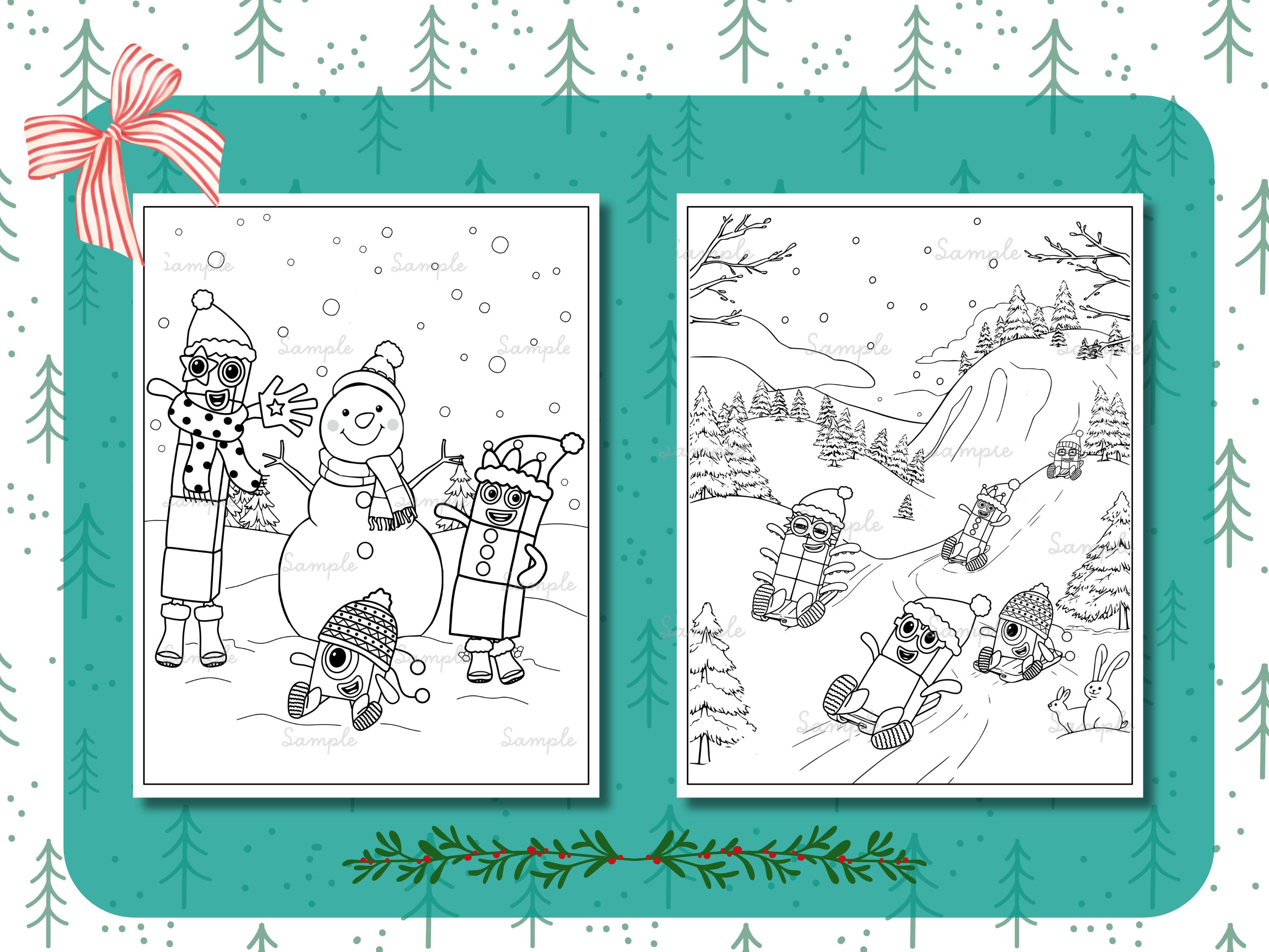Numberblocks Winter Colouring Pages - PDF Printable - Numberblocks 1-10 ...