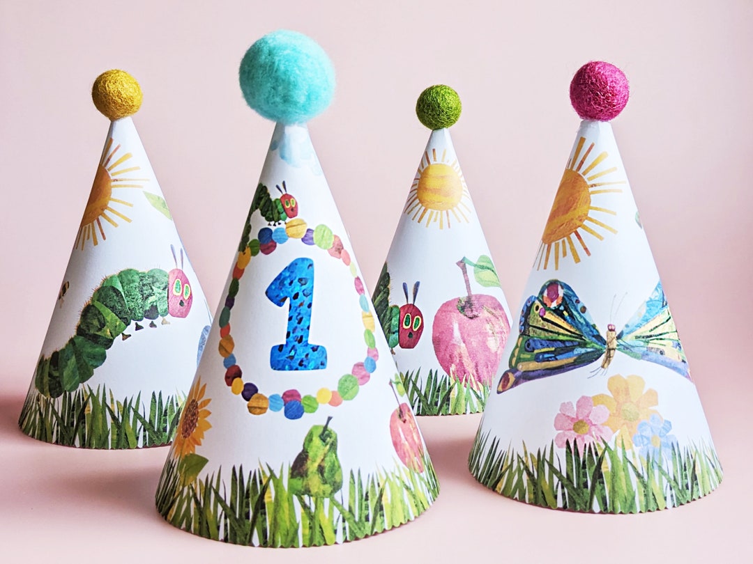 Hungry Caterpillar Birthday Party Hats: Ages 1-6 (printable PDF) - Etsy
