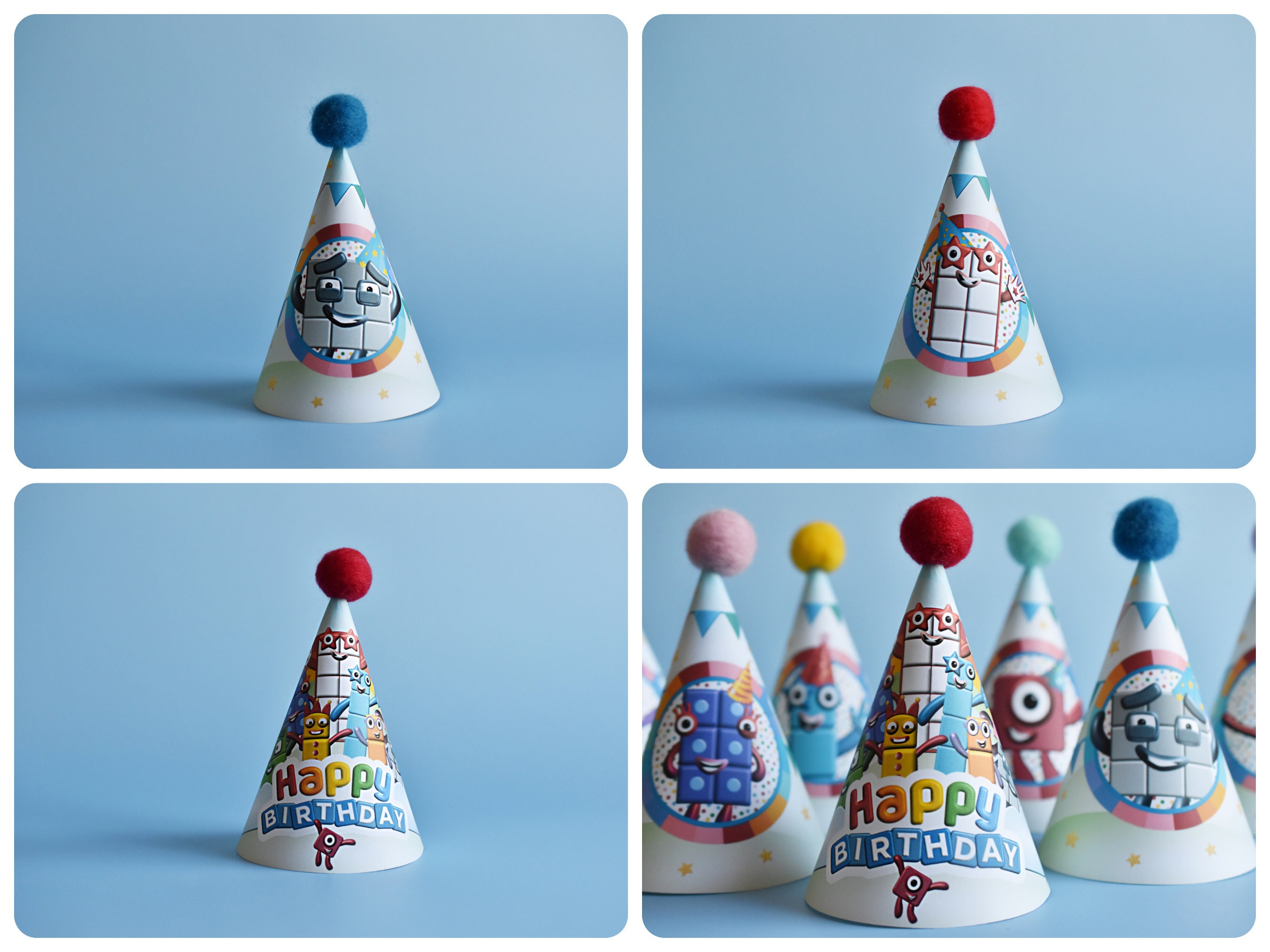 NUMBERBLOCKS Birthday Hats - Digital Printable - Numberblocks ...