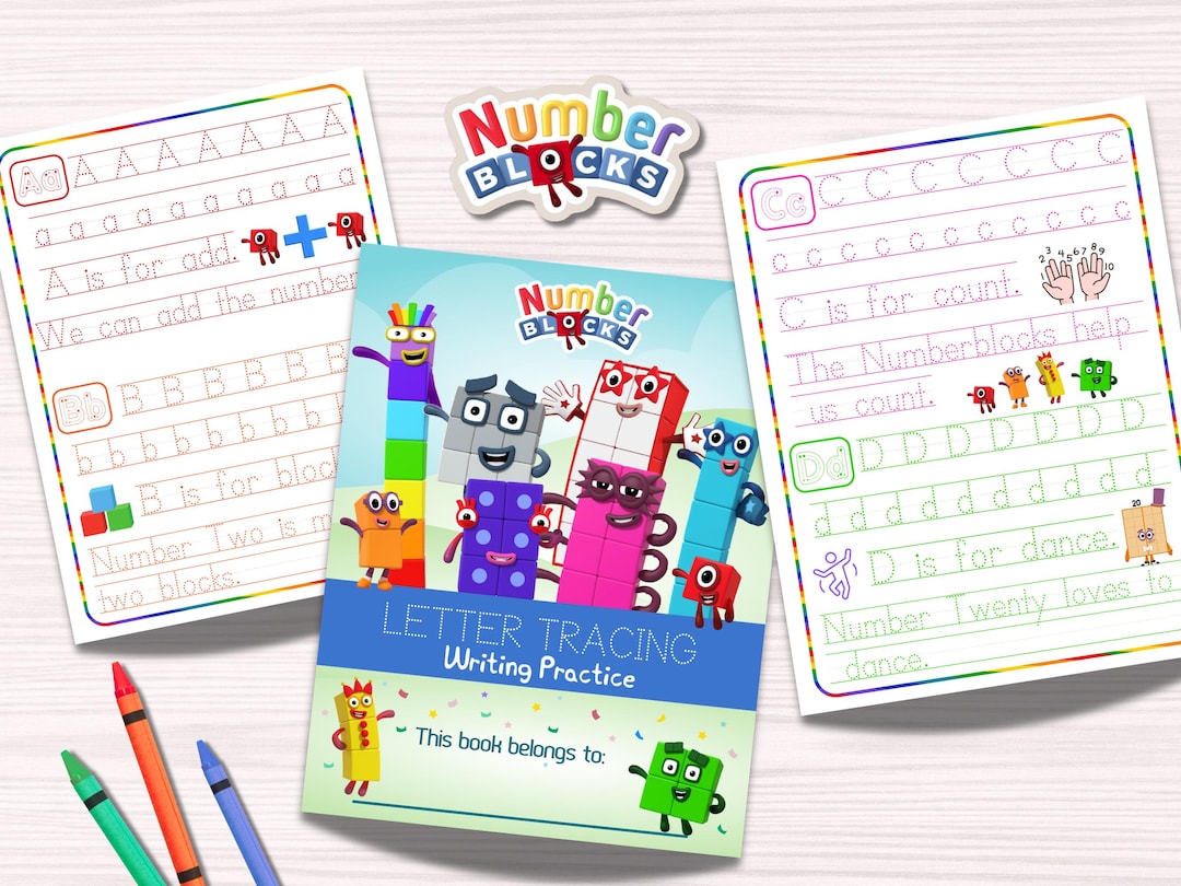 Writing Practice Pages Numberblocks | Printable Handwriting Workbook ...