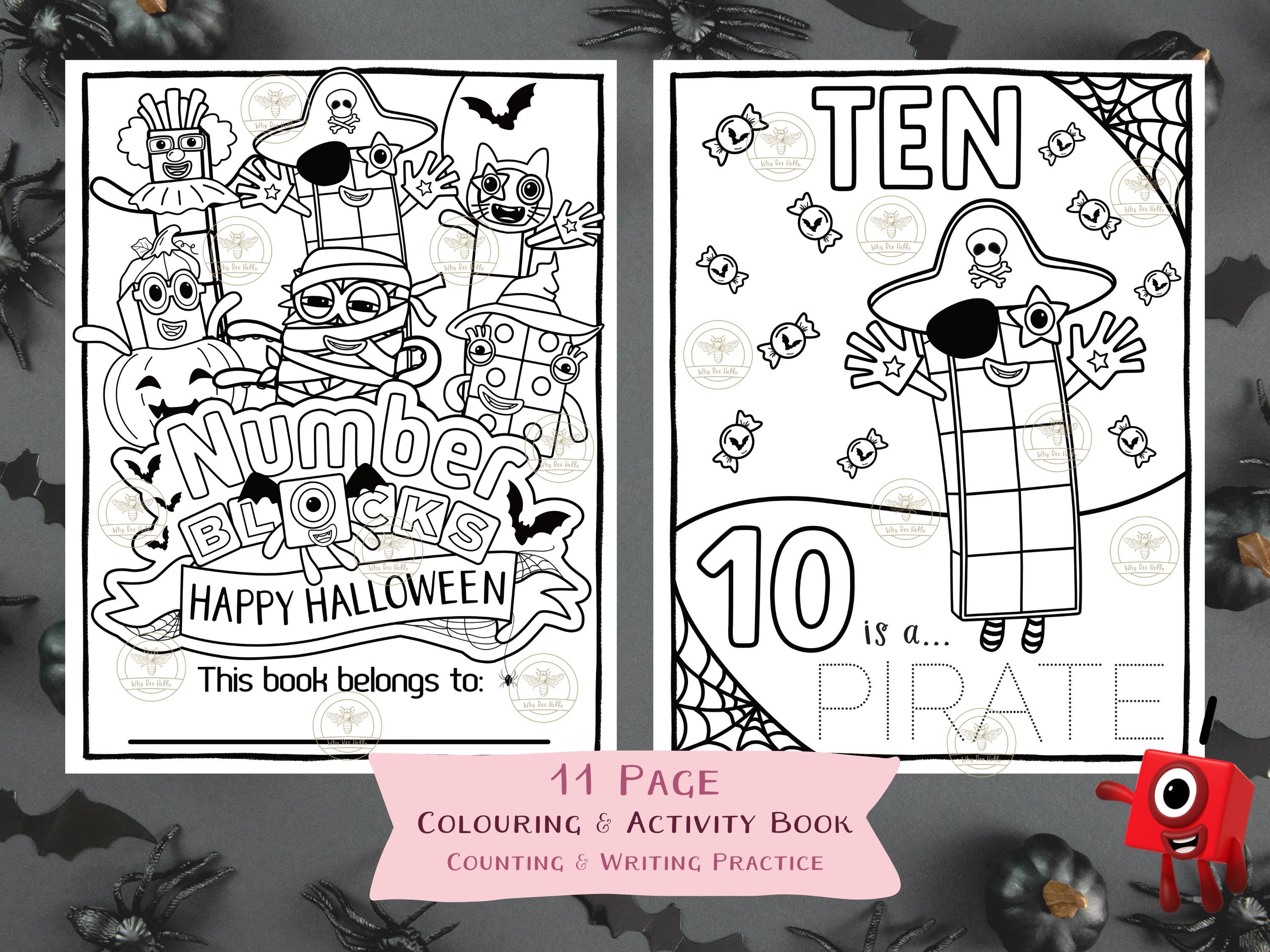 Numberblocks HALLOWEEN Colouring Pages Digital Printable 11 Pages ...