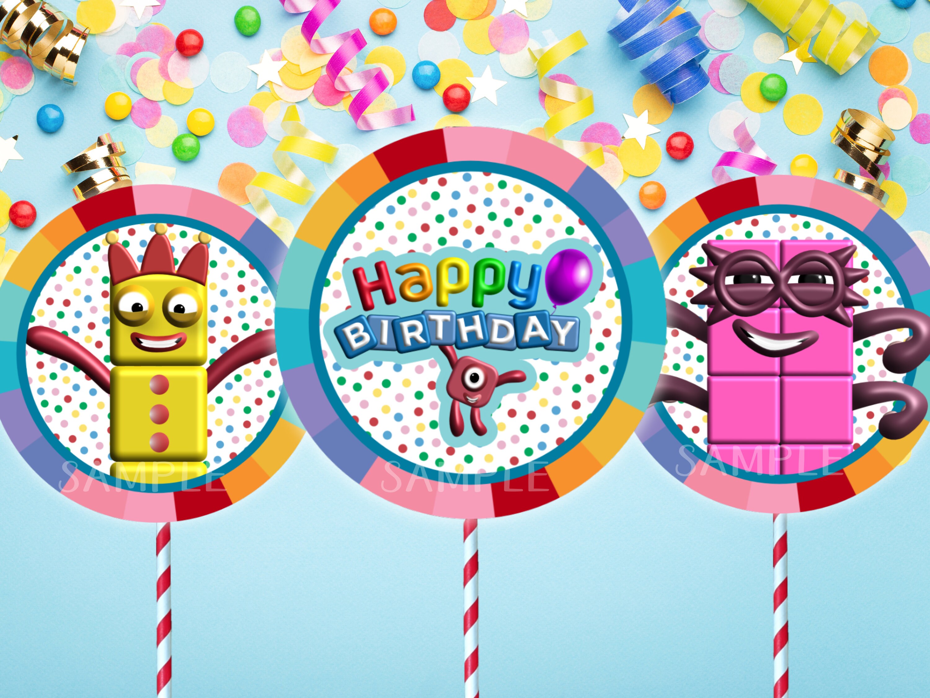 Numberblocks Cake Topper 12 Cupcake Toppers Digital Print Numberblocks ...