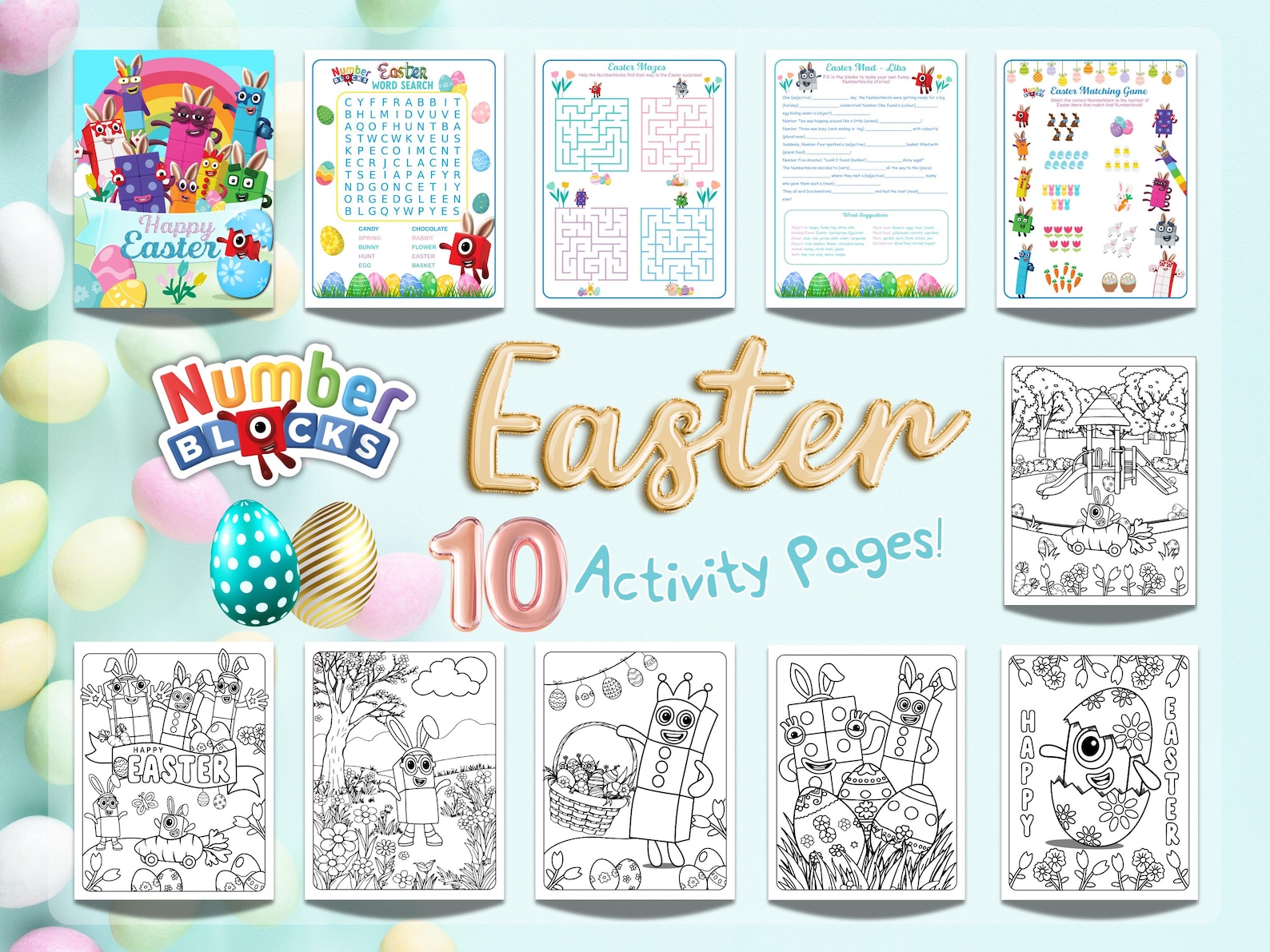 Numberblocks EASTER Activity Printable Booklet - PDF Printable - 11 ...