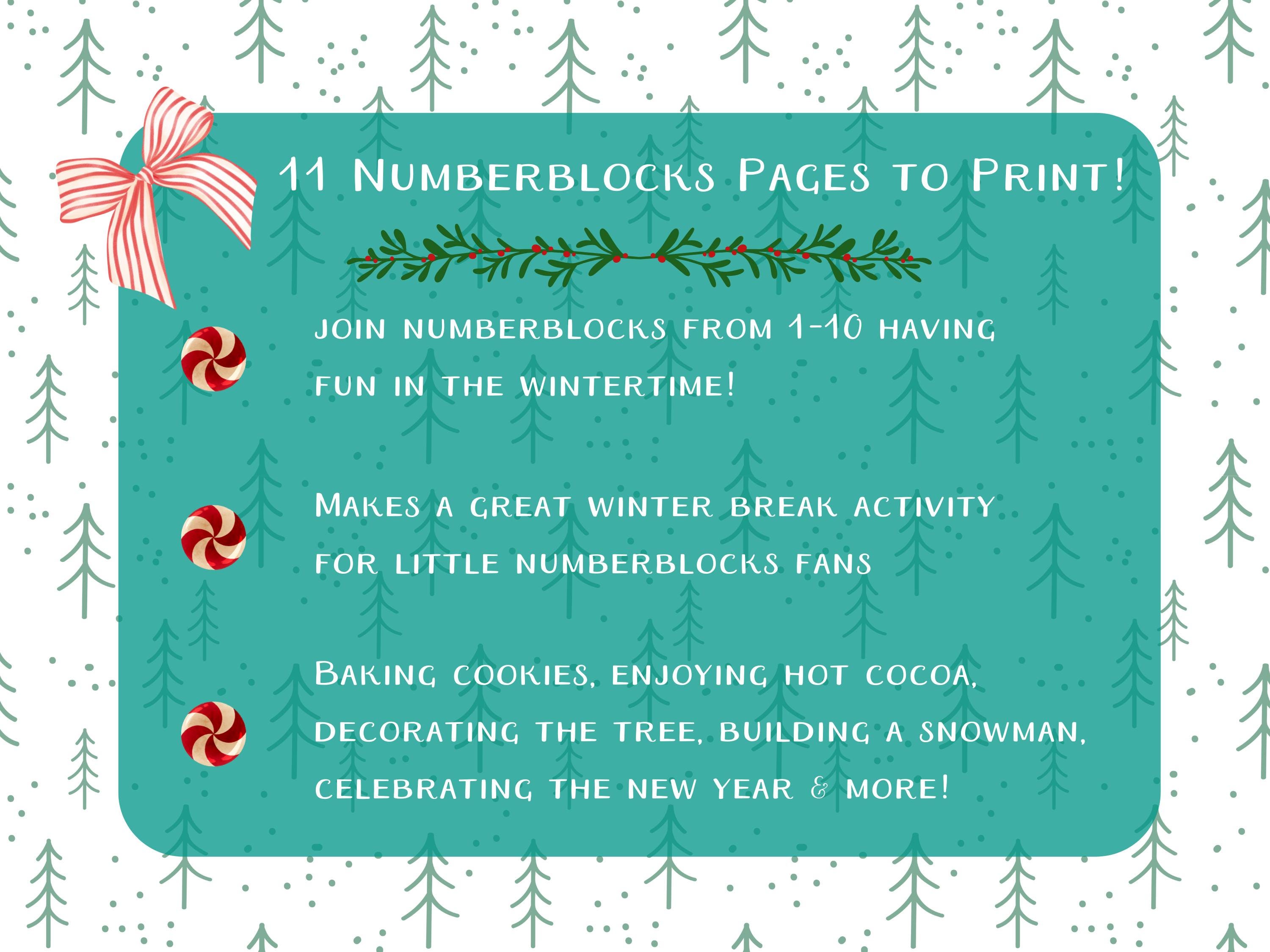 Numberblocks Winter Colouring Pages - PDF Printable - Numberblocks 1-10 ...