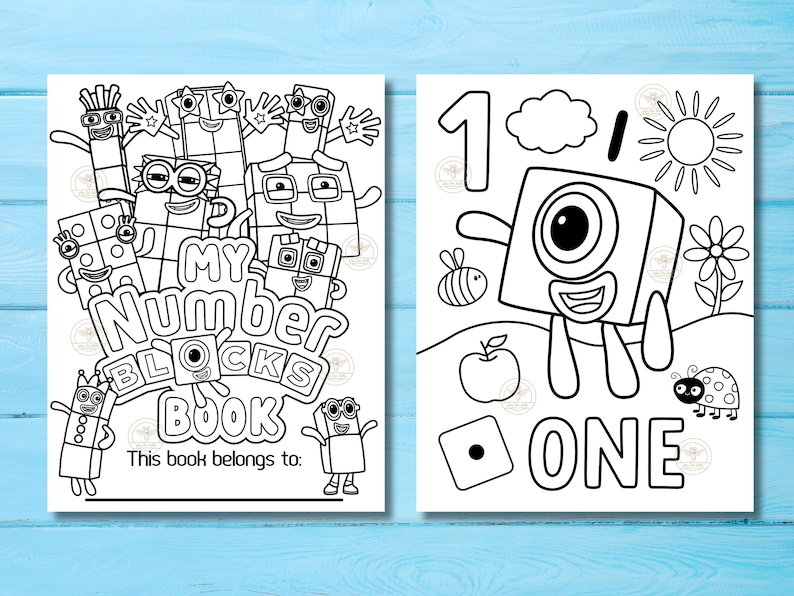 Numberblocks Colouring Book - Digital Printable - 11 Pages + 4 Pages of ...
