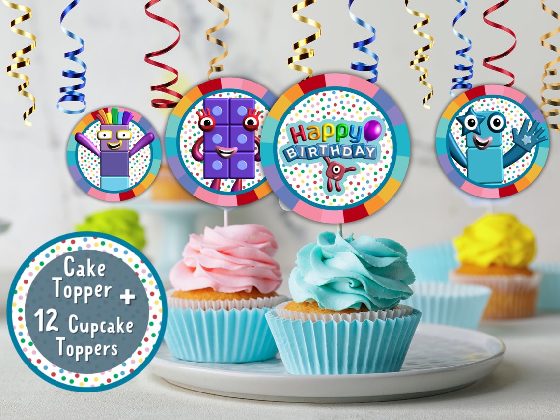 Numberblocks Cake Topper 12 Cupcake Toppers Digital Print Numberblocks ...