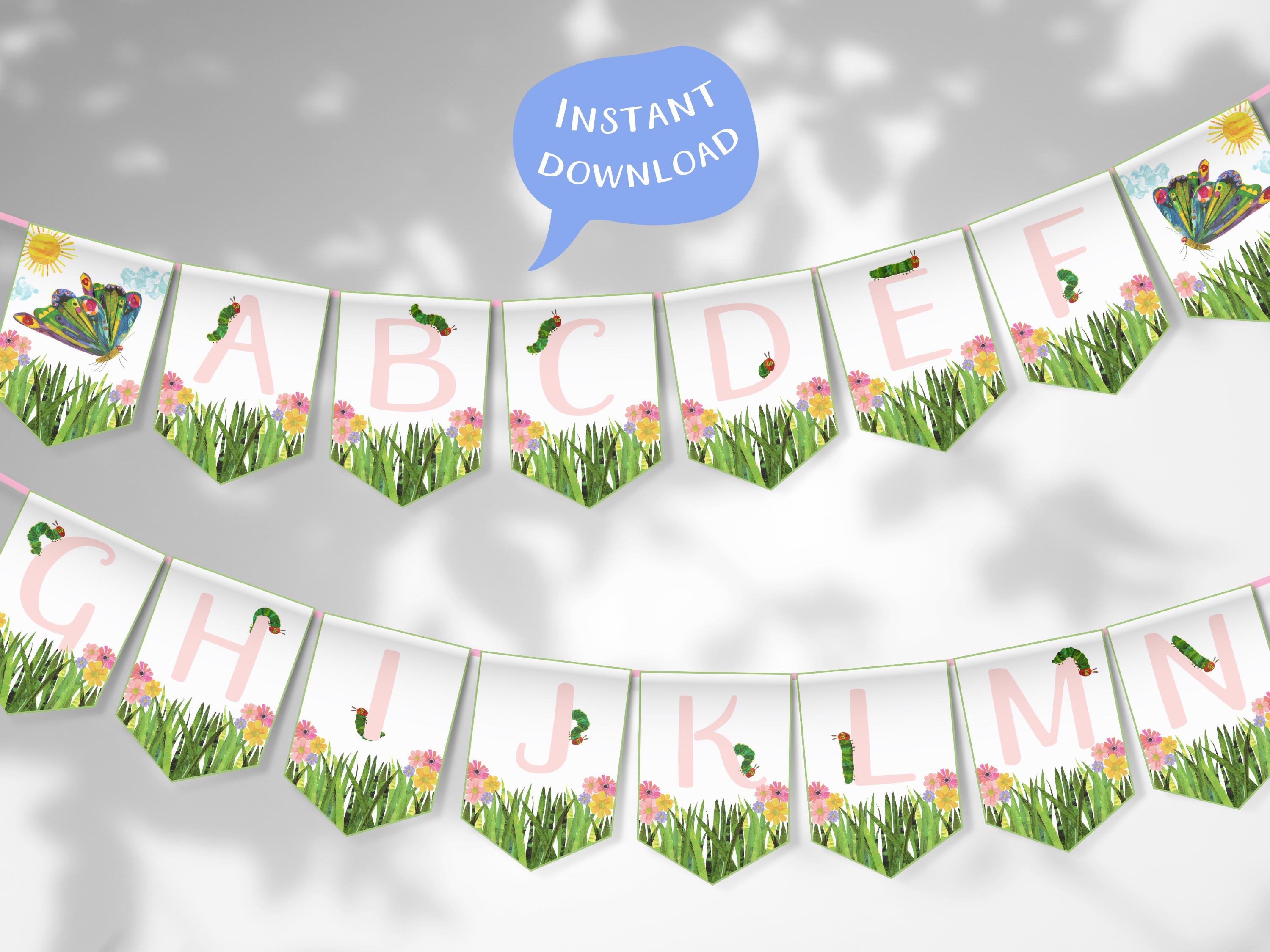 Very Hungry Caterpillar Alphabet Letters - Pale Pink- Digital File ...