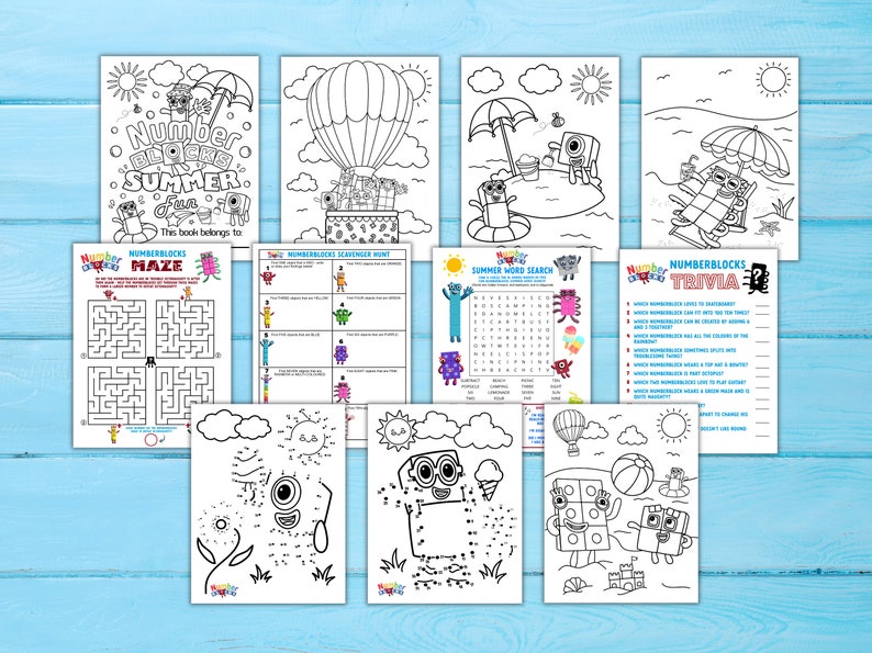 NUMBERBLOCKS Activity Book - PDF Book - 11 Pages - Colouring Pages ...