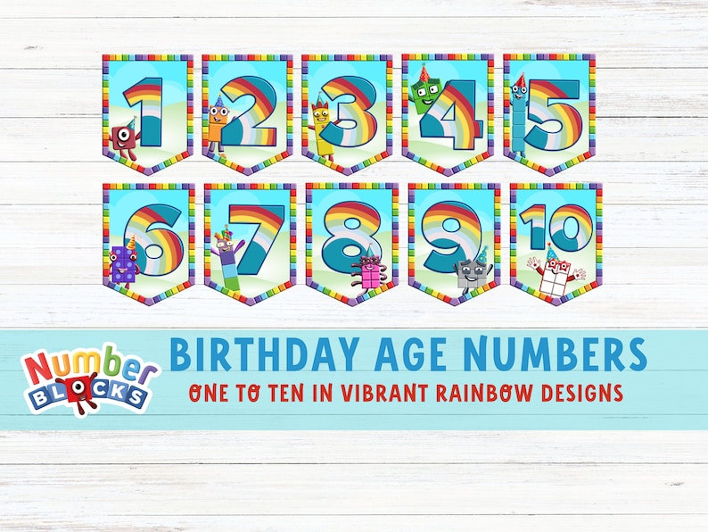 Numberblocks Birthday Banner: Printable Party Decor (digital Download ...