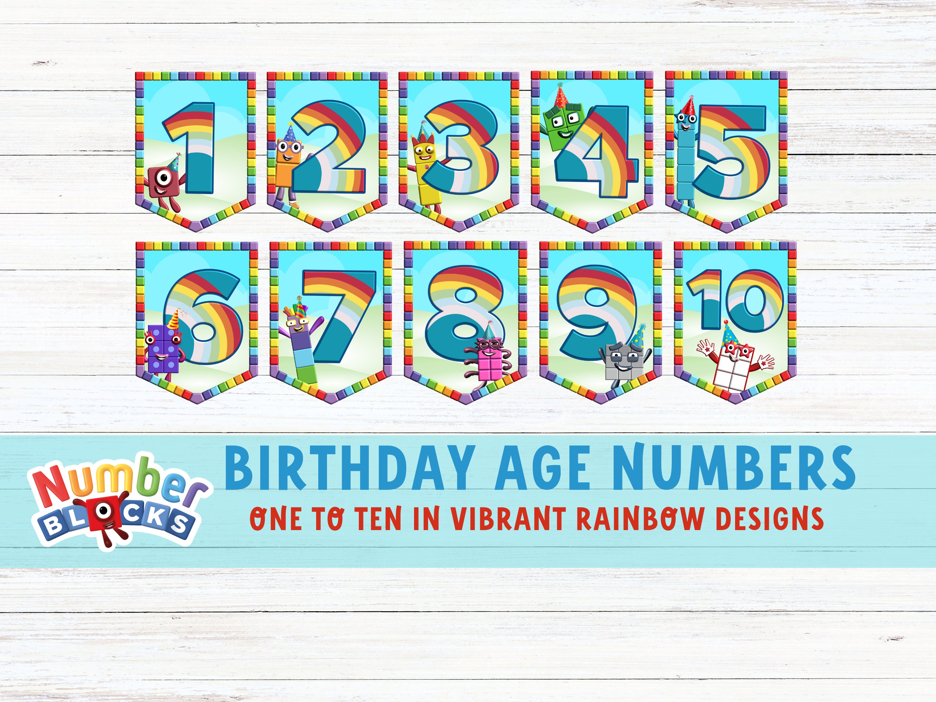 Numberblocks Birthday Banner: Printable Party Decor (digital Download ...