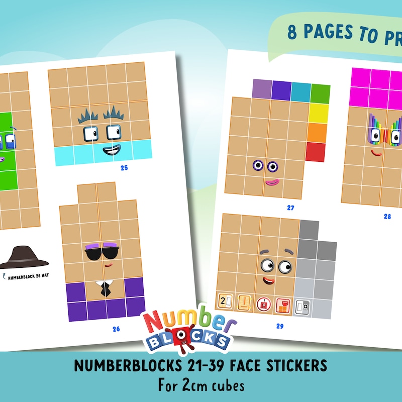 Numberblocks Stickers 1 100 - Etsy