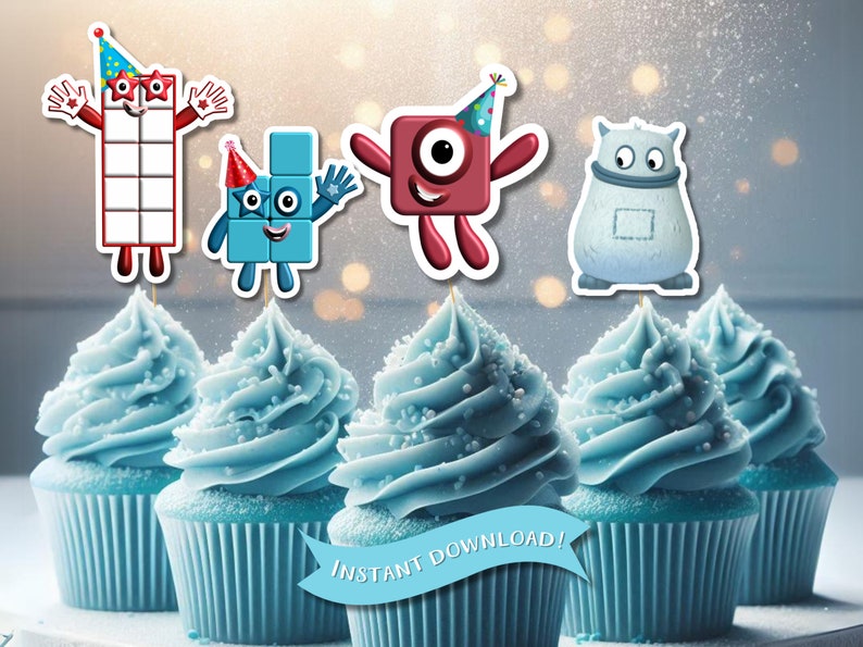 Numberblocks Birthday Cake Topper & Cupcake Toppers (digital Printable ...