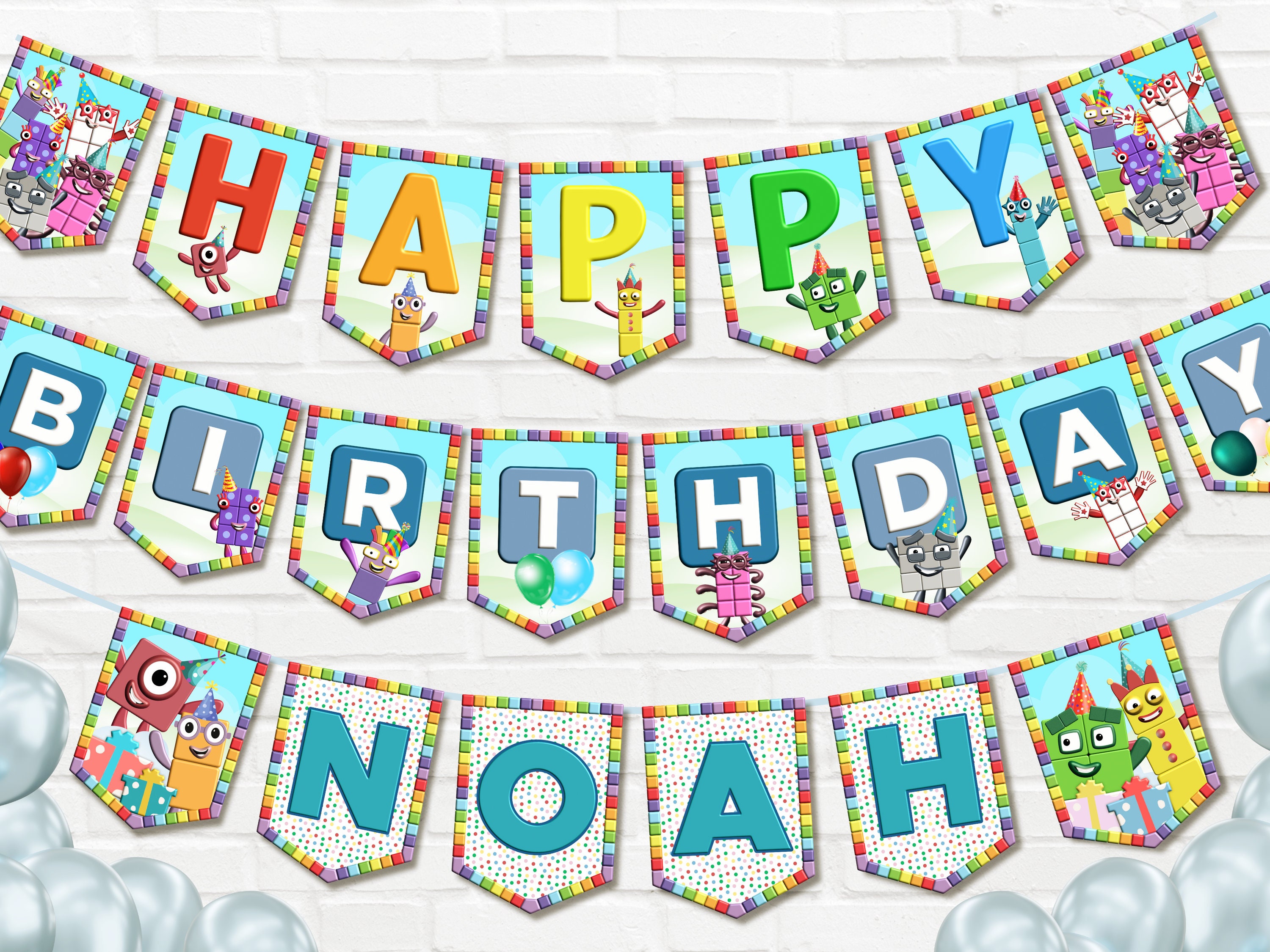 Numberblocks Birthday Banner: Printable Party Decor (digital Download ...