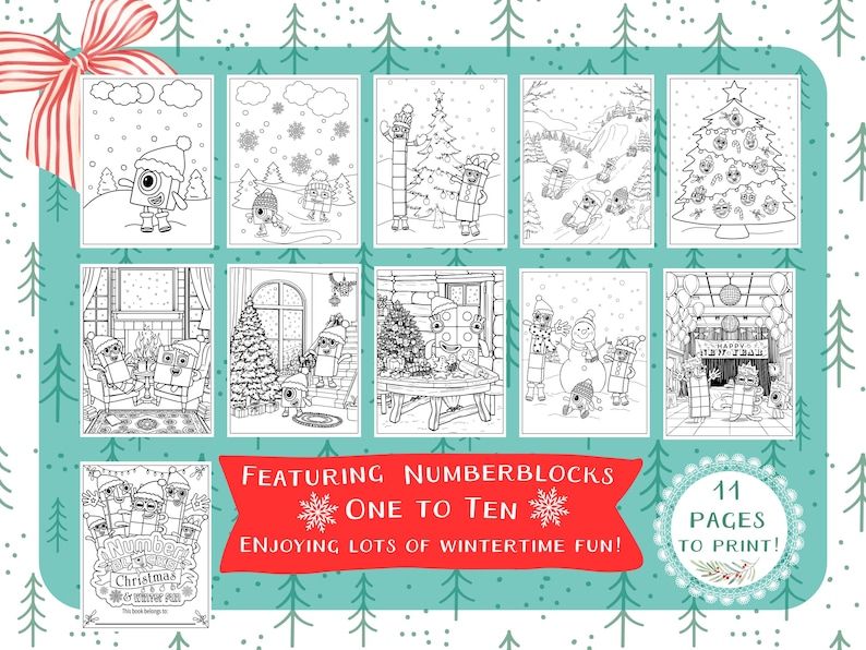 Numberblocks Winter Colouring Pages - PDF Printable - Numberblocks 1-10 ...