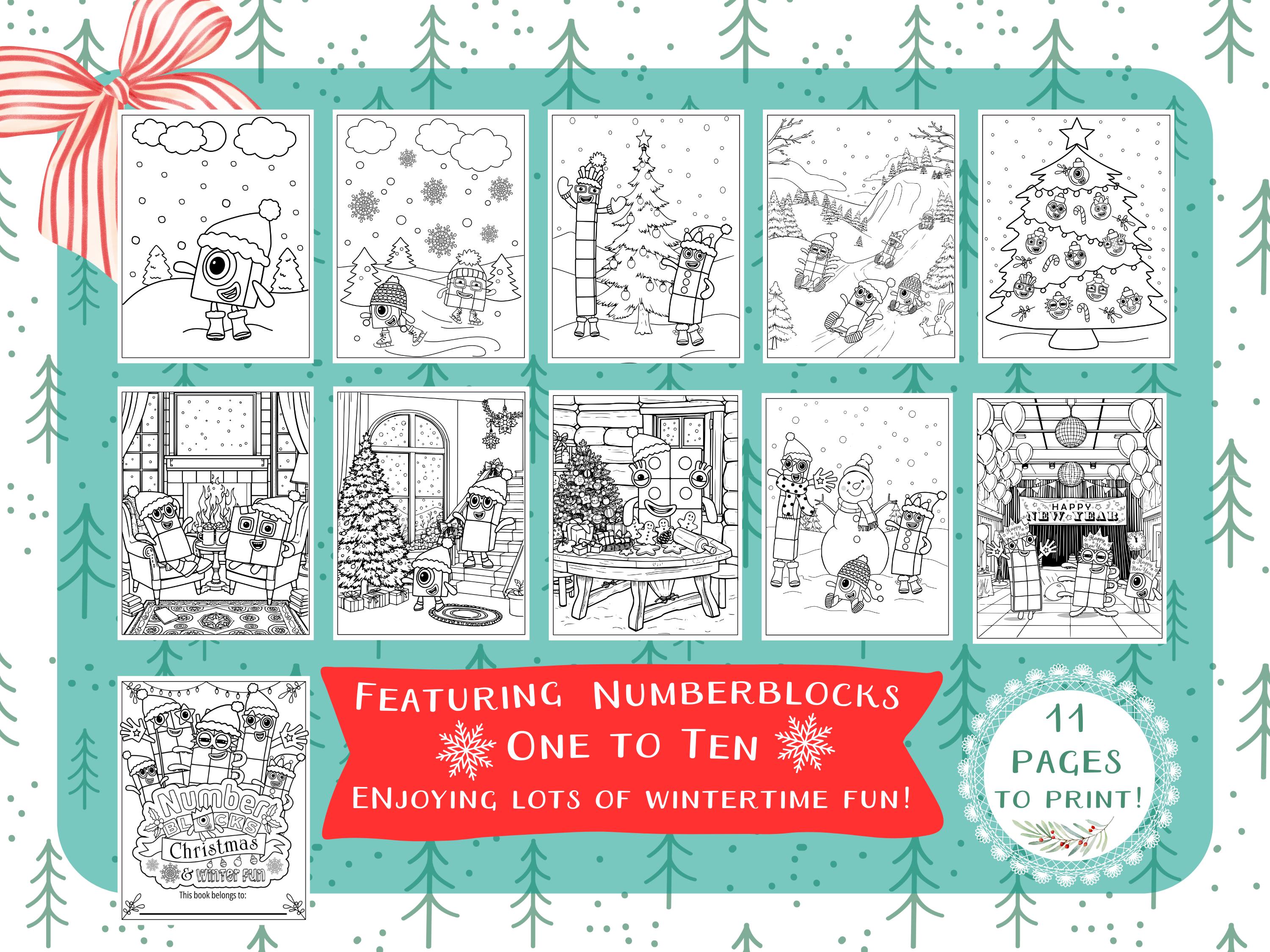 Numberblocks Winter Colouring Pages - PDF Printable - Numberblocks 1-10 ...