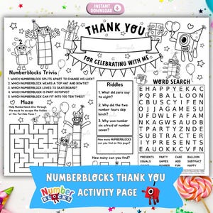 NUMBERBLOCKS Birthday Thank You - Thank You for Celebrating With Me ...