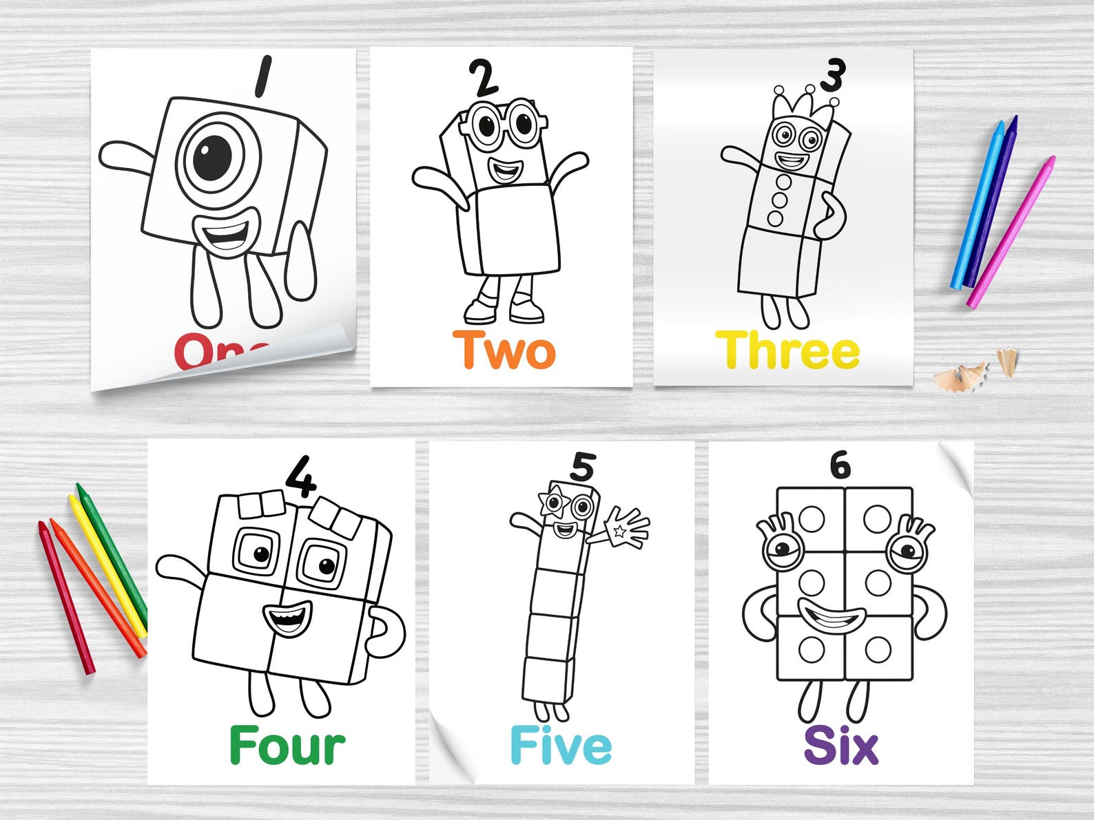 Numberblocks Coloring Pages 1-20: Printable Activity Book (digital ...