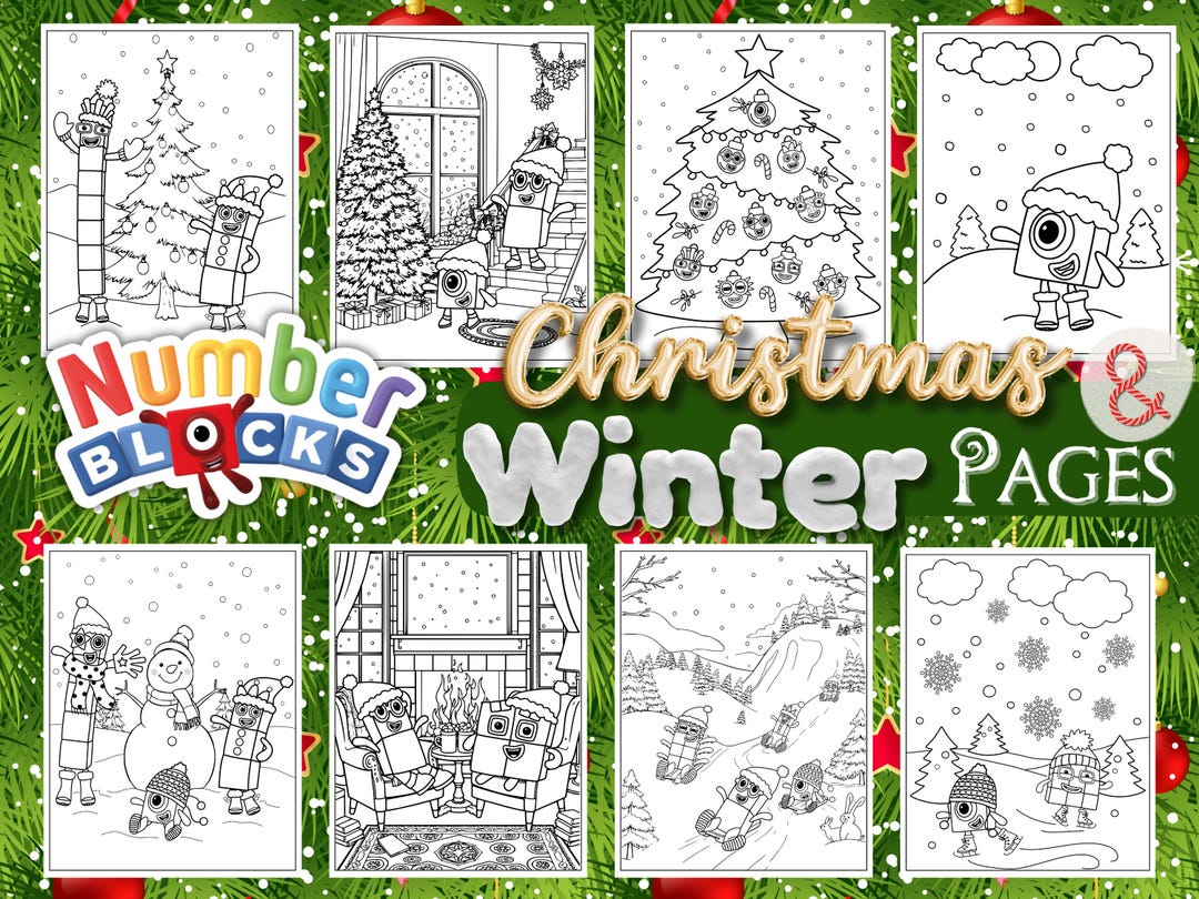 Numberblocks Winter Colouring Pages PDF Printable Numberblocks 1-10 ...