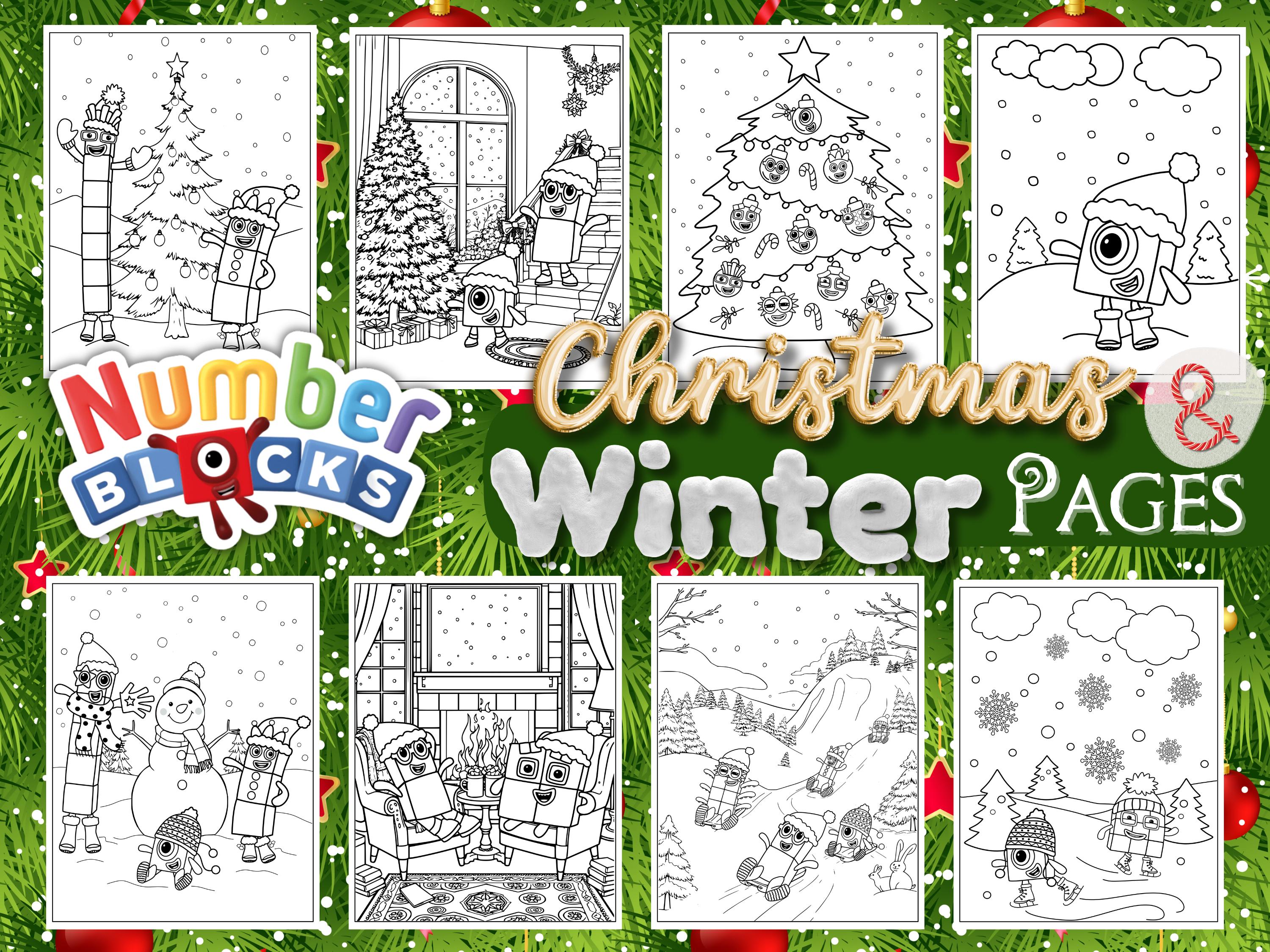 Numberblocks Winter Colouring Pages - PDF Printable - Numberblocks 1-10 ...