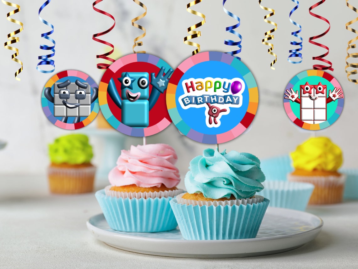 Numberblocks Cake Topper 12 Cupcake Toppers Digital Print - Etsy