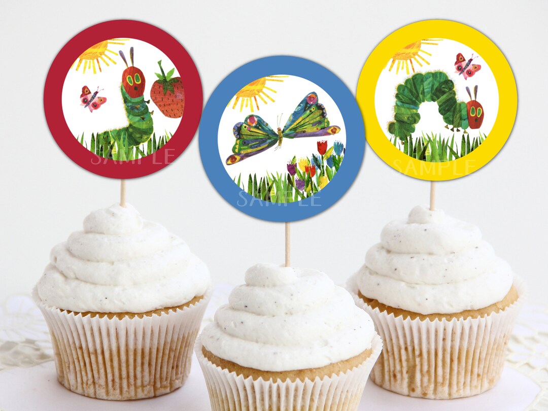Very Hungry Caterpillar Cupcake Toppers: Birthday Party Decor ...