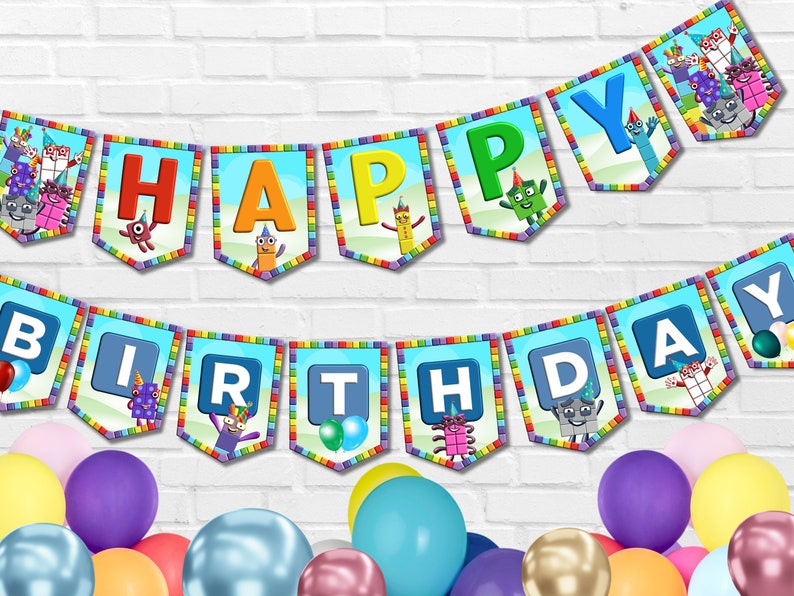 Numberblocks Birthday Banner: Printable Party Decor (digital Download ...